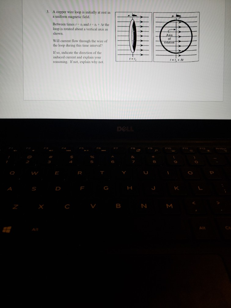 Solved 3. A copper wire loop is initially at rest in a | Chegg.com