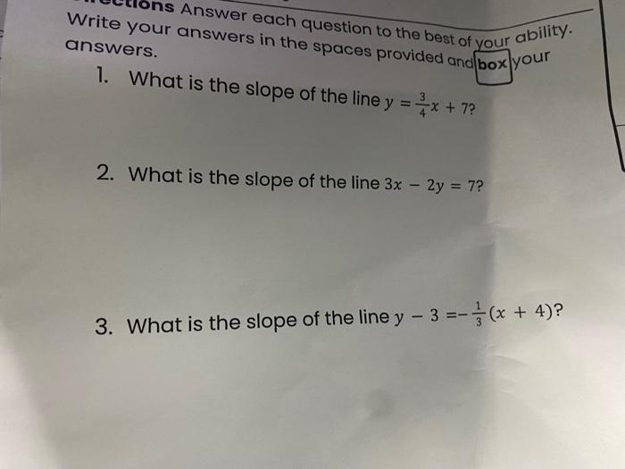 Solved Write your answer each question to the best of your | Chegg.com