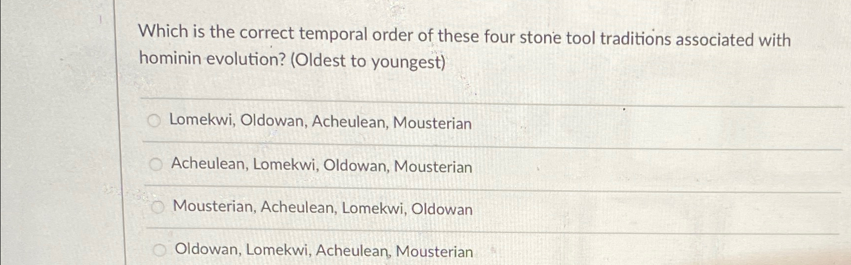 Solved Which is the correct temporal order of these four | Chegg.com