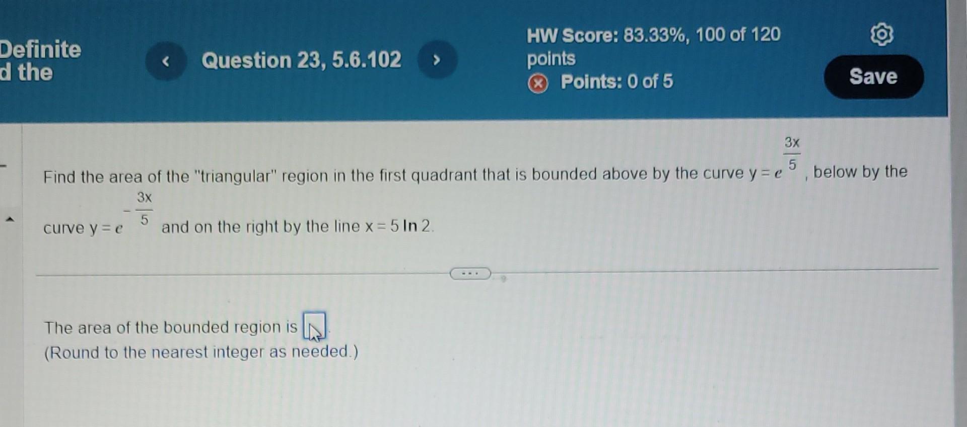 Solved Find the area of the "triangular" region in the first | Chegg.com