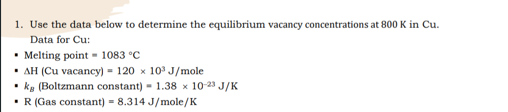 Solved Use the data below to determine the equilibrium | Chegg.com