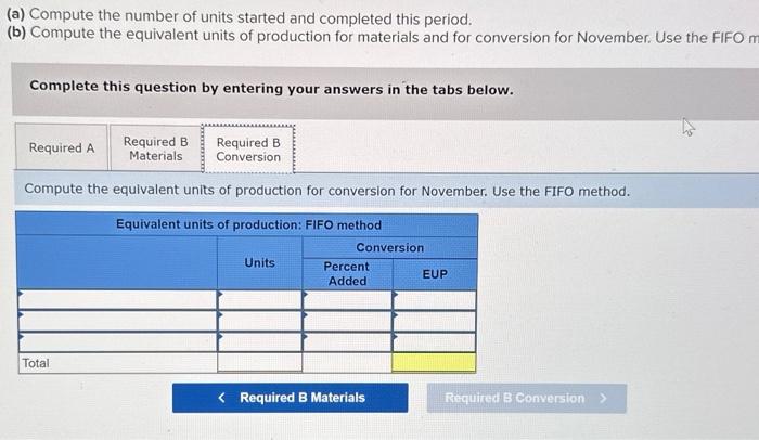 Solved (a) Compute the number of units started and | Chegg.com