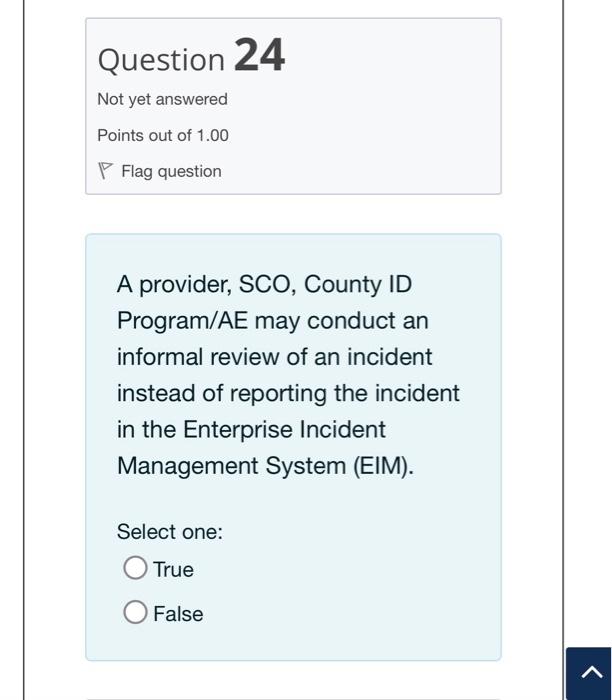 Solved A provider, SCO, County ID Program/AE may conduct an | Chegg.com