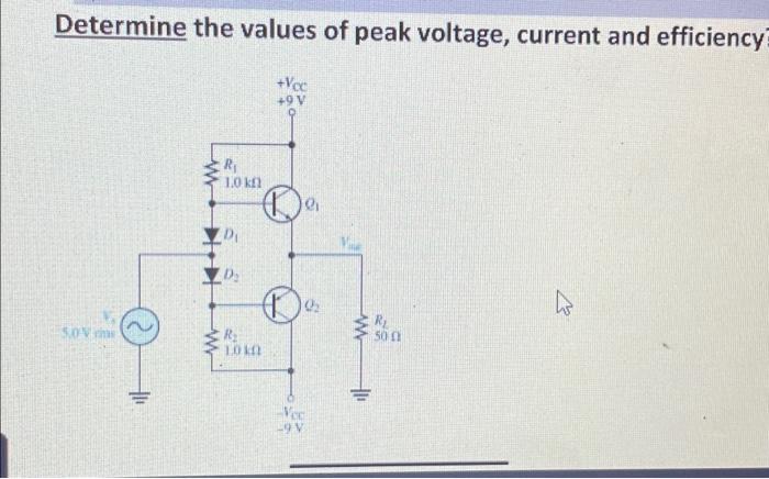 Solved Determine the values of peak voltage, current and | Chegg.com