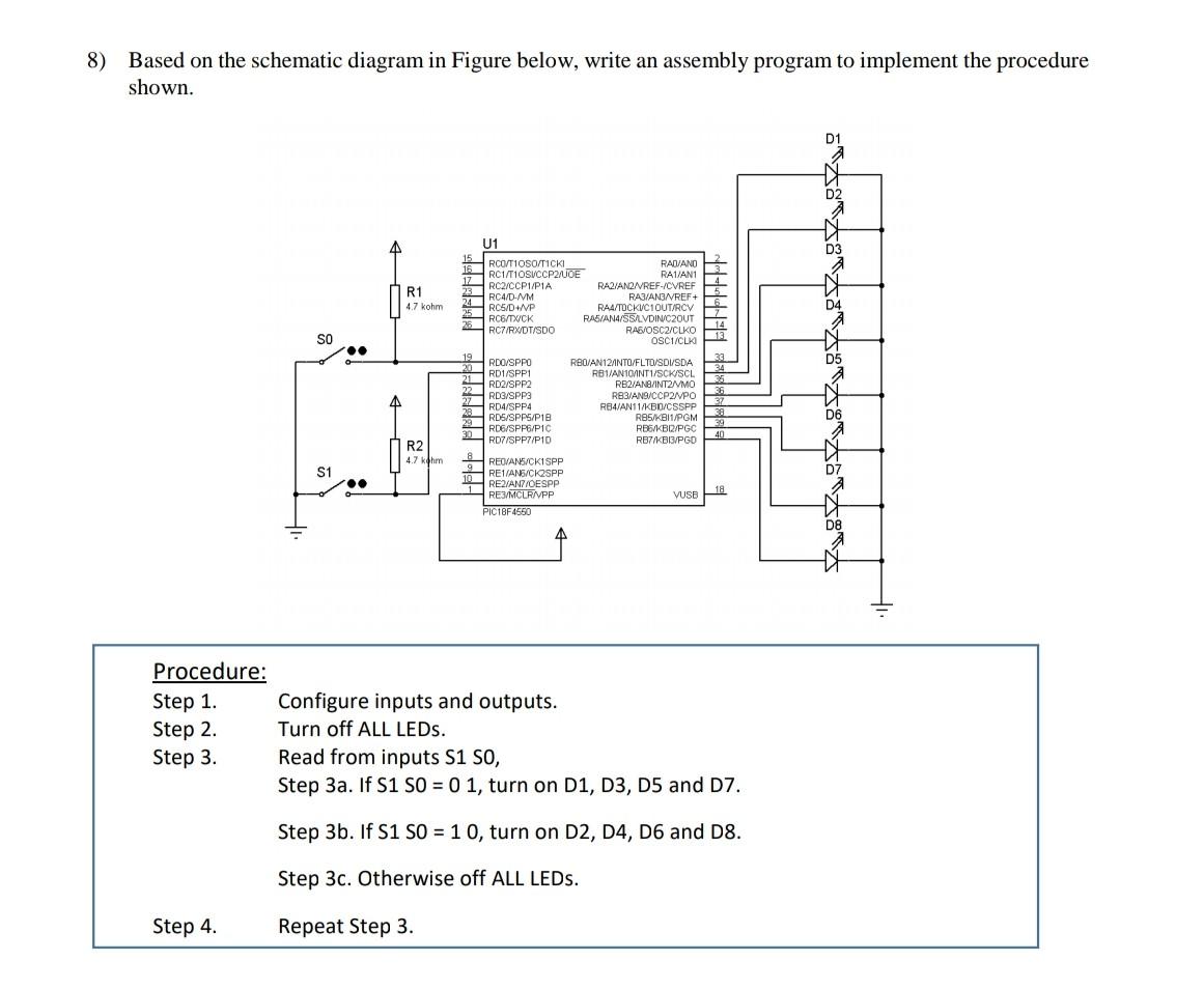 Solved 8) Based on the schematic diagram in Figure below, | Chegg.com