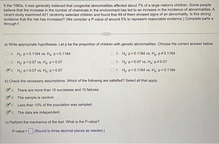 Solved It the 1980 s, it was generally believed that | Chegg.com