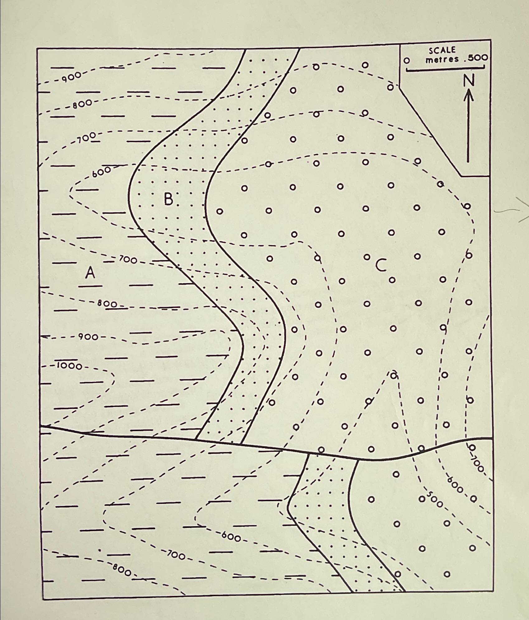 Activity 3:Map 3: Faulted outcrop pattern.Draw | Chegg.com