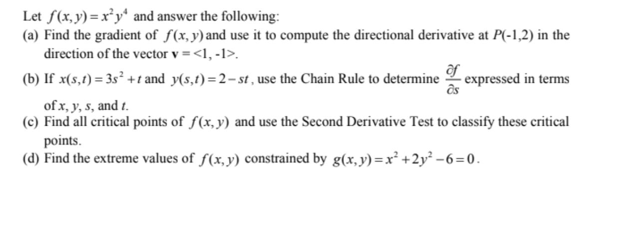 Answer itLet f(x,y)=x2y4 ﻿and answer the | Chegg.com