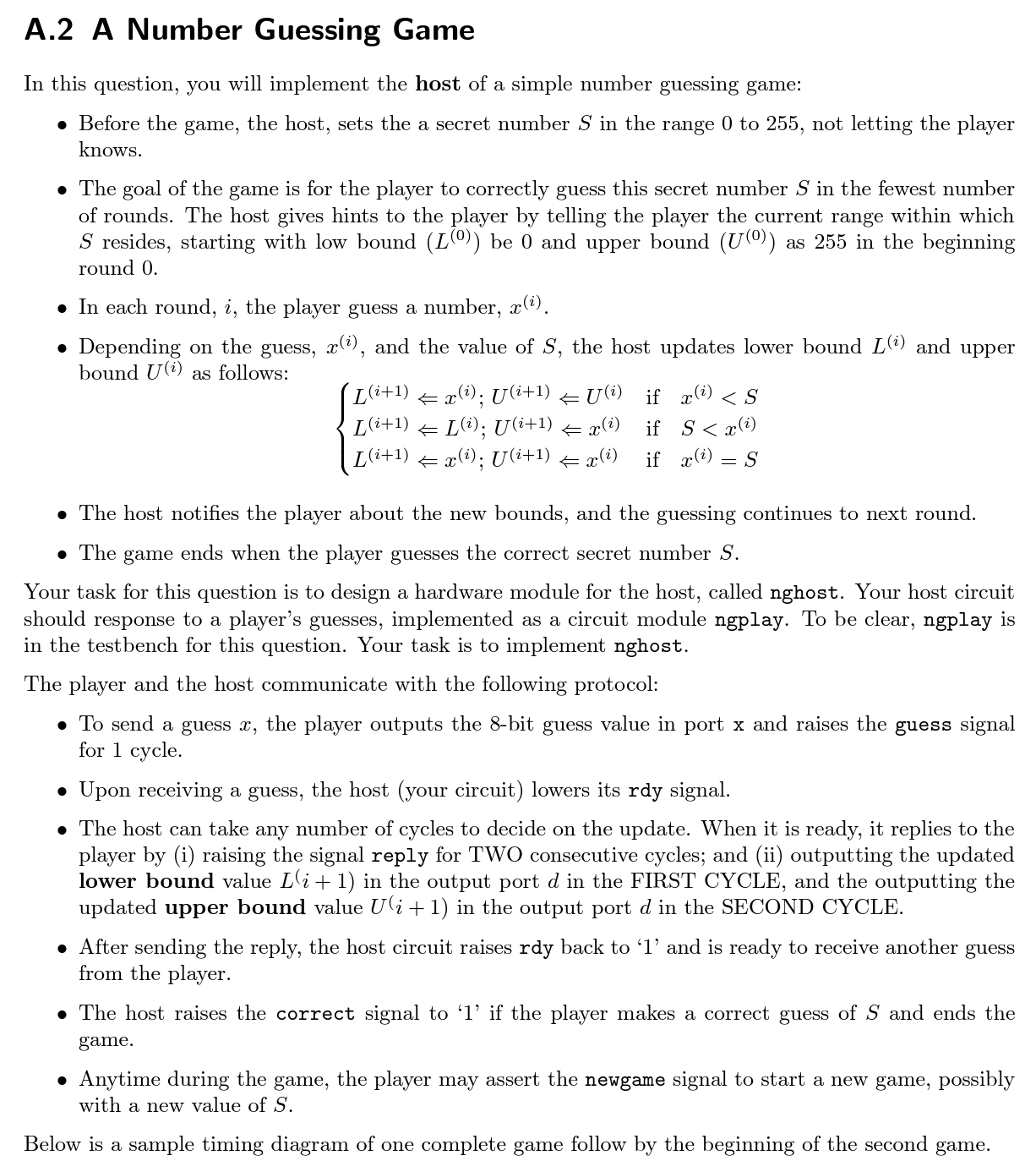 Solved A. 2 ﻿A Number Guessing Game (with ﻿twmplate of ﻿the | Chegg.com