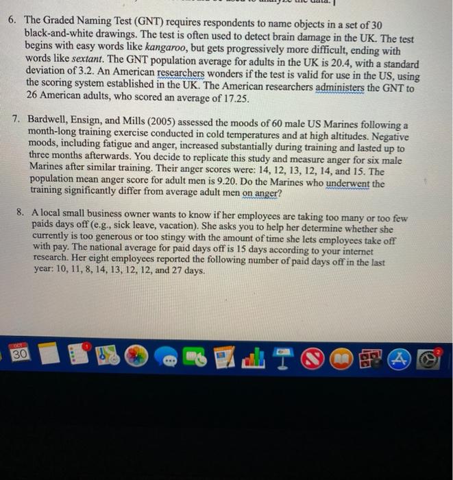 Solved 6. The Graded Naming Test (GNT) requires respondents | Chegg.com