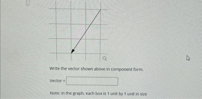 Solved Write the vector shown above in component form. | Chegg.com