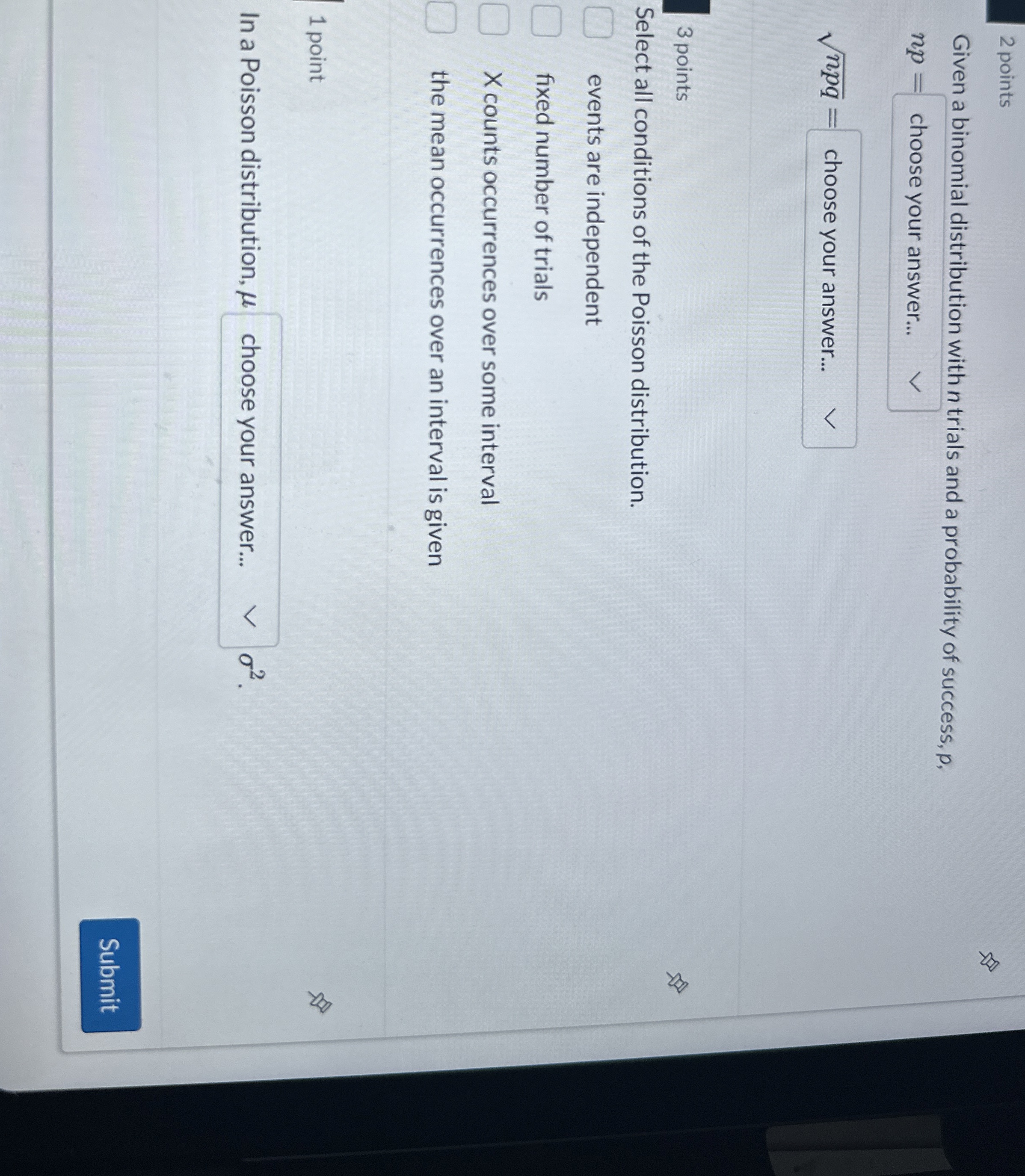 Solved Select all conditions of a binomial | Chegg.com