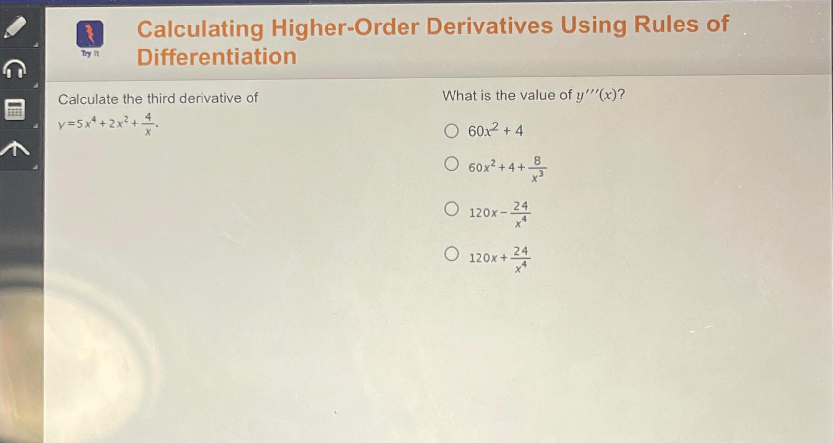 Solved Calculating Higher-Order Derivatives Using Rules of | Chegg.com