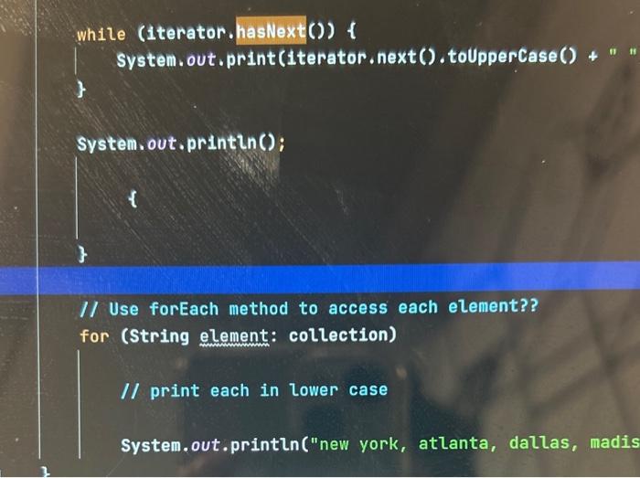 Solved 1/ Use forEach method to access each element?? for | Chegg.com