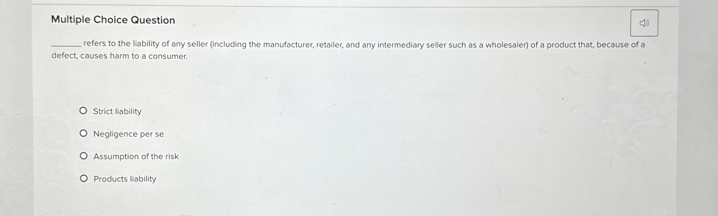 Solved Multiple Choice Questionrefers to the liability of | Chegg.com