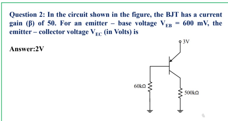 Solved Question 2: In the circuit shown in the figure, the | Chegg.com