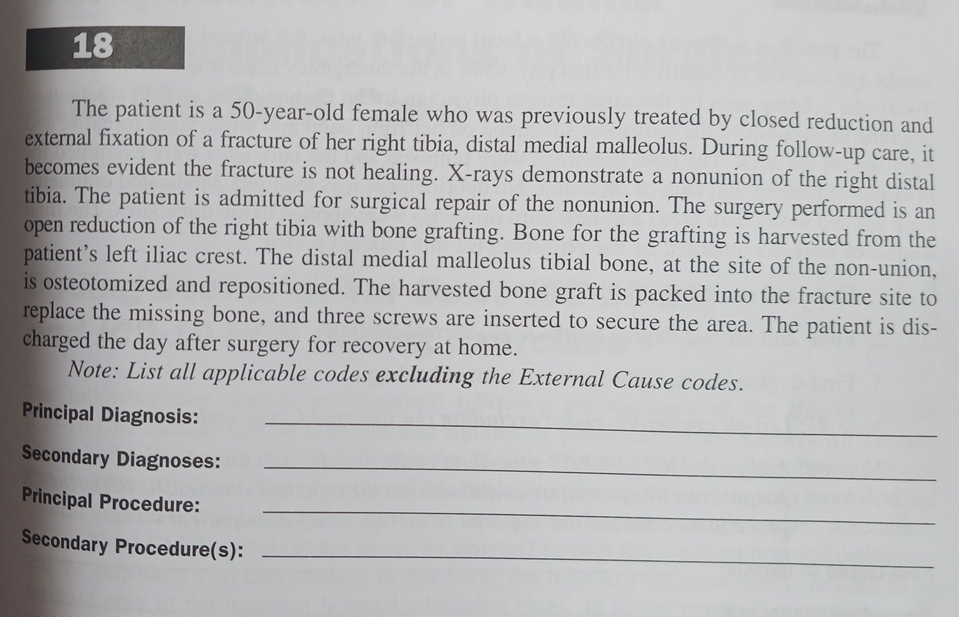 Solved ICD-10 ﻿codes for these exercises:18The patient is a | Chegg.com