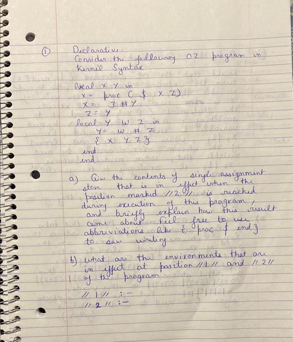 Solved Declarative. Consider the jollowing 0Z program in | Chegg.com