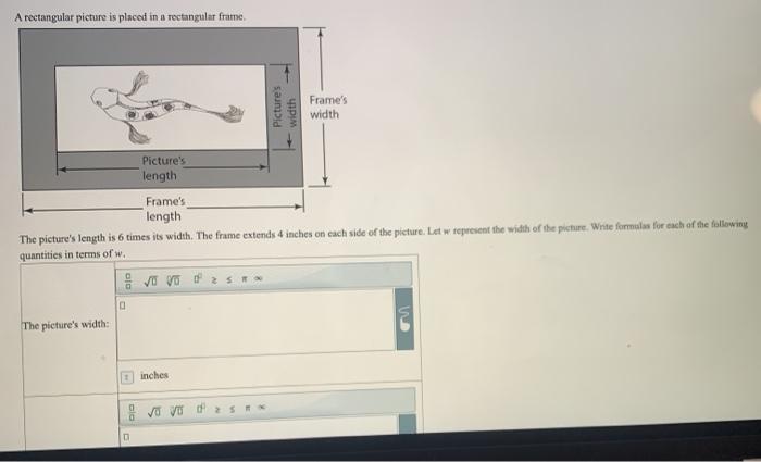 Solved A rectangular picture is placed in a rectangular | Chegg.com