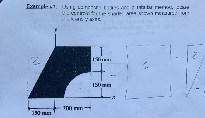 Solved Example #3: Using composite bodies and a tabular | Chegg.com