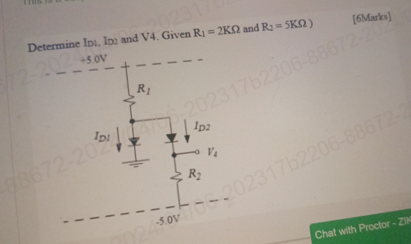 Solved Determine ID1, ﻿ID2 ﻿and V4. ﻿Given R1=2KΩ ﻿and | Chegg.com