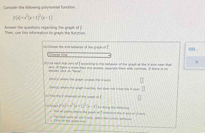 Solved Consider the following polynomial function. | Chegg.com