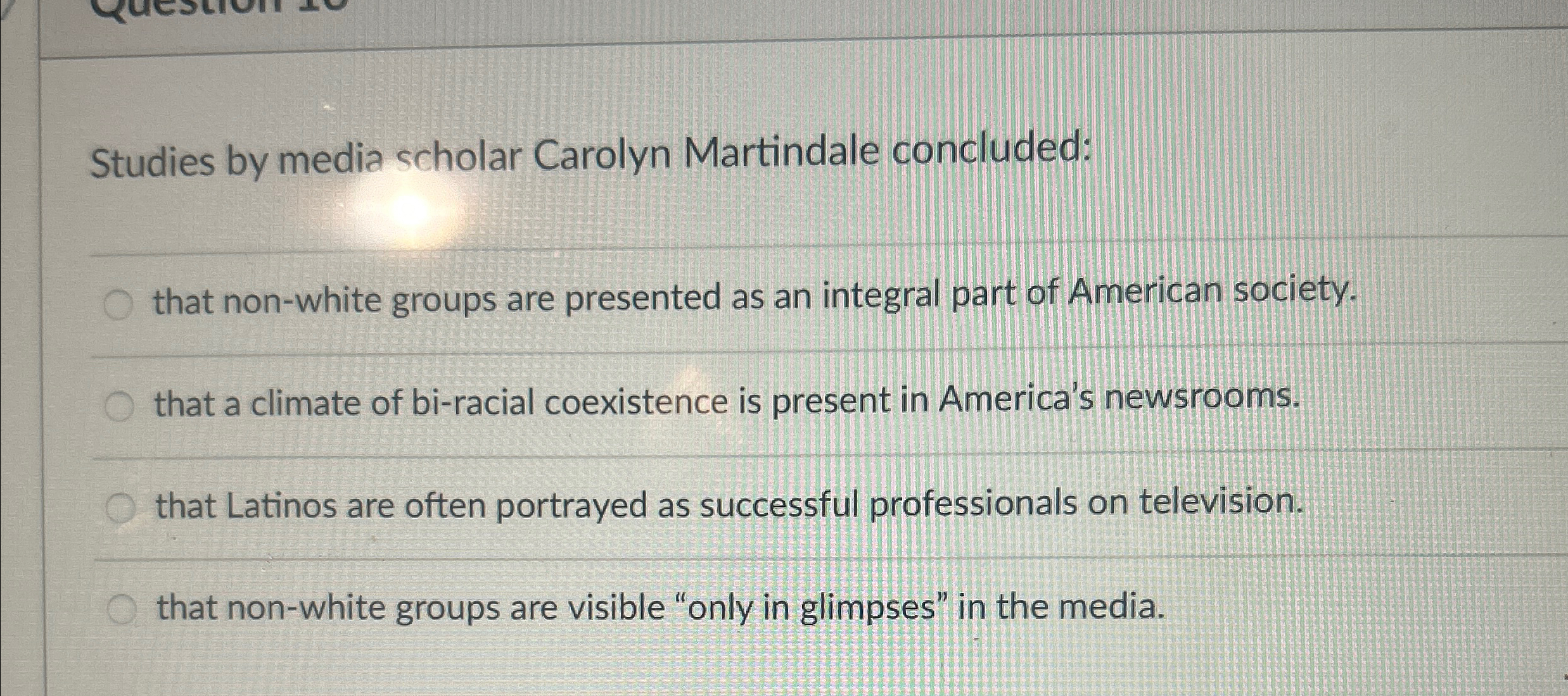 Solved Studies by media scholar Carolyn Martindale | Chegg.com