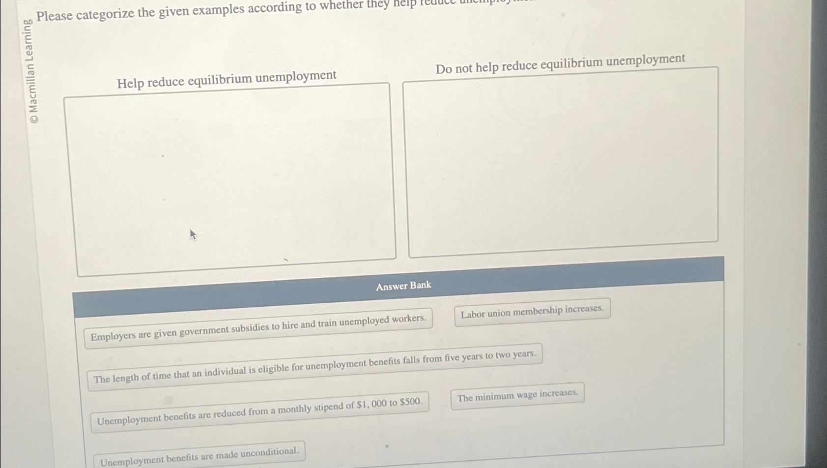 Solved Please categorize the given examples according to | Chegg.com