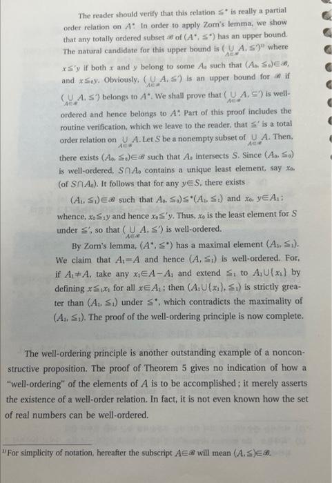 Solved 5. The relation ≦ " defined in the proof of Theorem 5 | Chegg.com