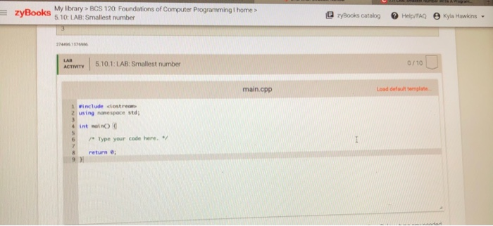 = zyBooks My library > BCS 120: Foundations of Computer Programming ... = zyBooks My library > BCS 120: Foundations of Computer Programming ...