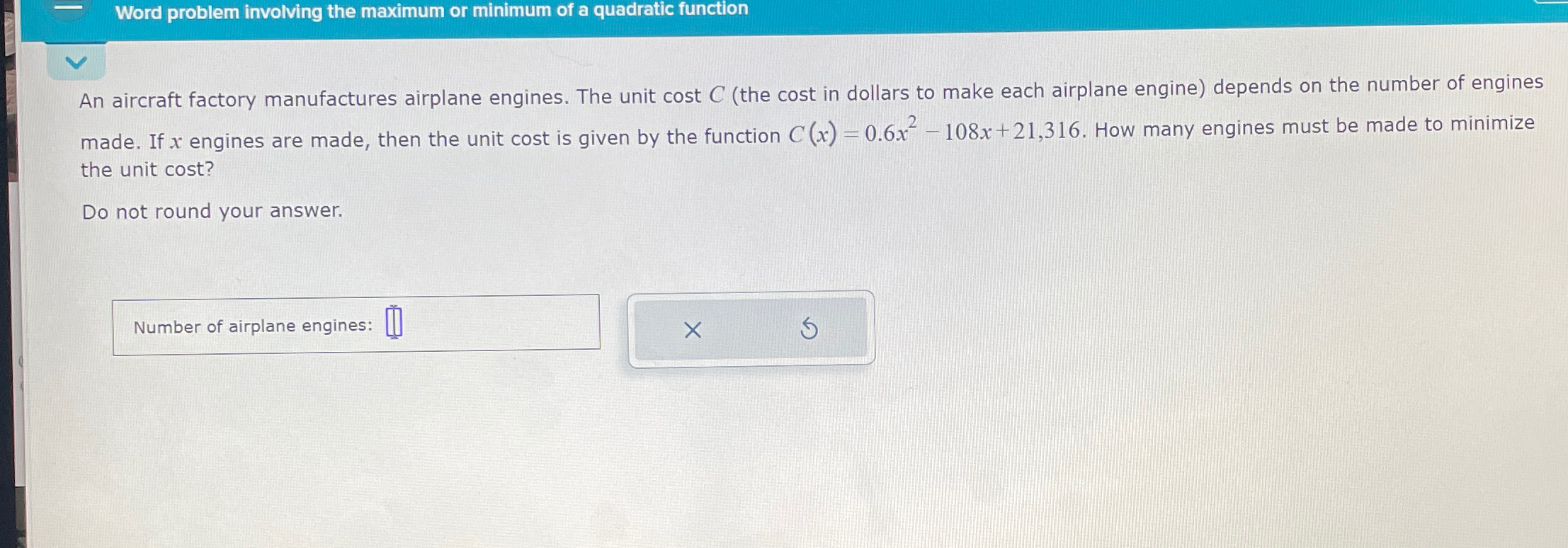 Solved Word problem involving the maximum or minimum of a | Chegg.com