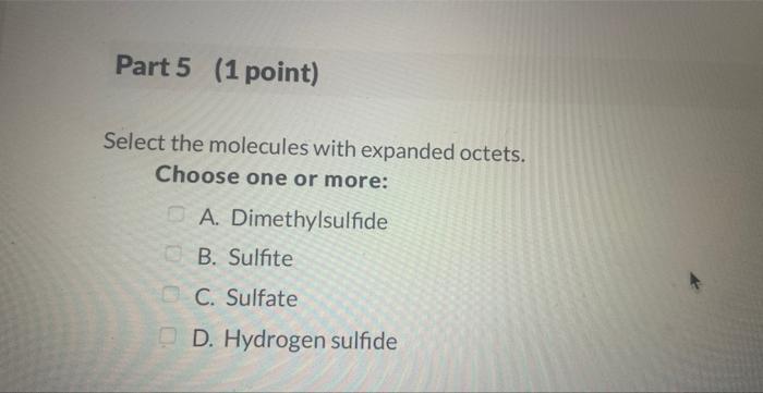 Solved Select the molecules with expanded octets. Choose one | Chegg.com Solved Select the molecules with expanded octets. Choose one | Chegg.com