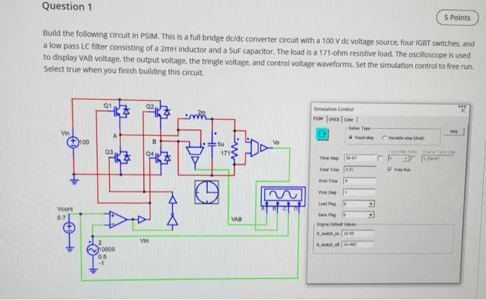 Solved Build the following circuit in PSIM. This is a full | Chegg.com
