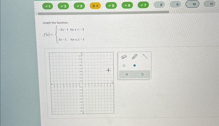 Solved Graph the function. f(x)={−3x−13x−1 for x