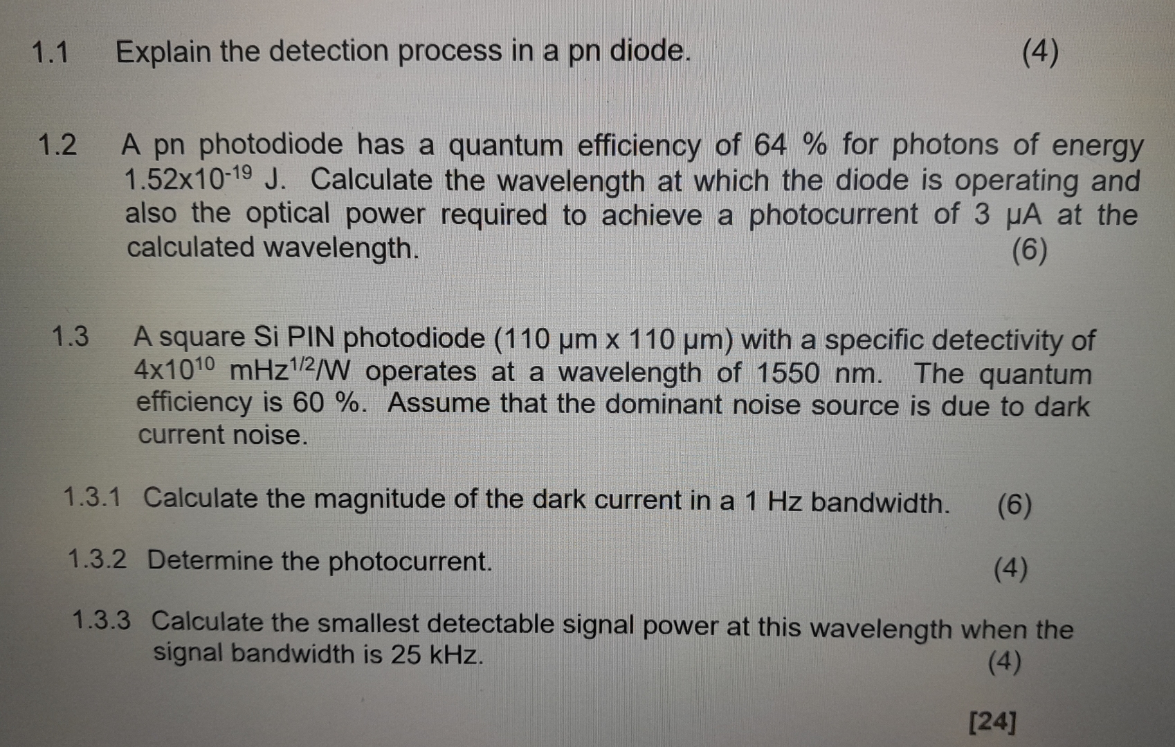 Solved 1.1 ﻿Explain the detection process in a pn | Chegg.com