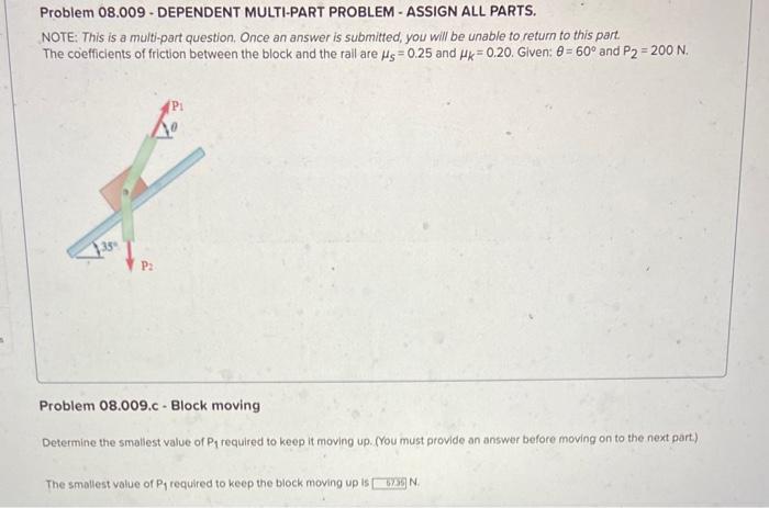 Solved Problem 08.009 - DEPENDENT MULTI-PART PROBLEM - | Chegg.com