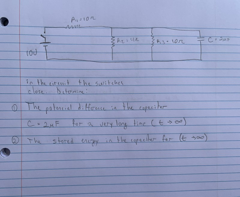 Solved Rislor AAAM ER2 = 42 R3-lor = c = 2uF tod in the | Chegg.com