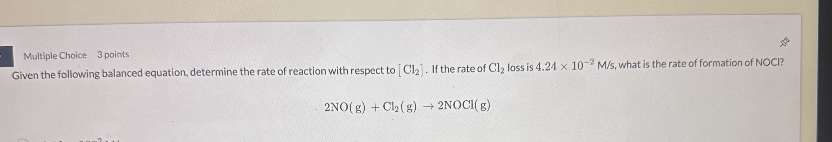 Solved Multiple Choice3 ﻿pointsGiven the following balanced | Chegg.com