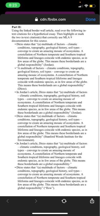 Part II: Using the linked border wall article, read | Chegg.com