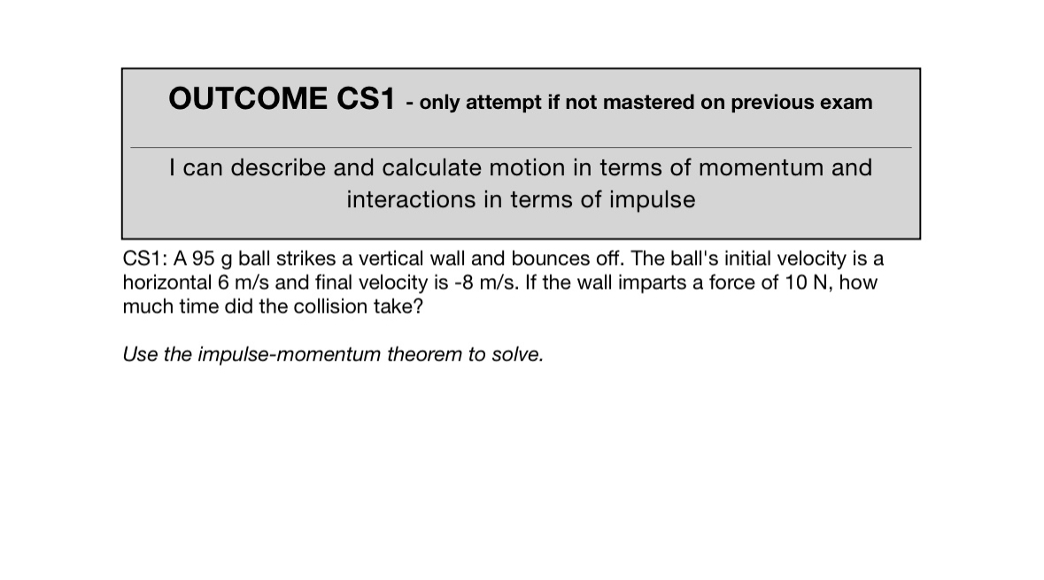 Solved OUTCOME CS1 - ﻿only attempt if not mastered on | Chegg.com