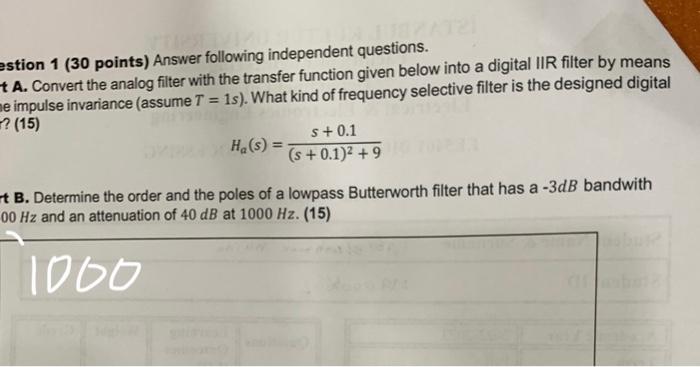 estion 1 (30 points) Answer following independent | Chegg.com estion 1 (30 points) Answer following independent | Chegg.com