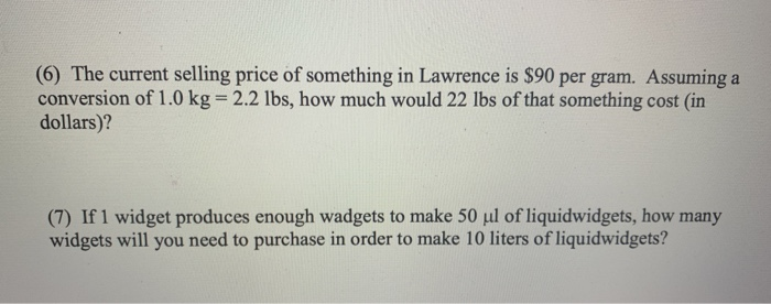 Solved (6) The current selling price of something in | Chegg.com