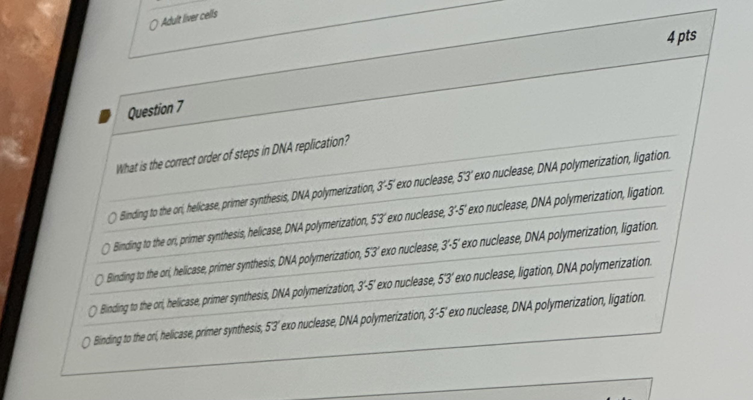 Solved Adutilier cellis4 ﻿ptsQuestion 7What is the correct | Chegg.com