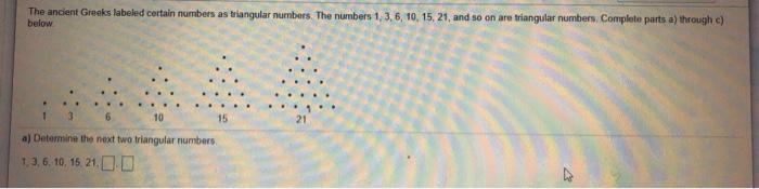 Solved The ancient Greeks labeled certain numbers as | Chegg.com