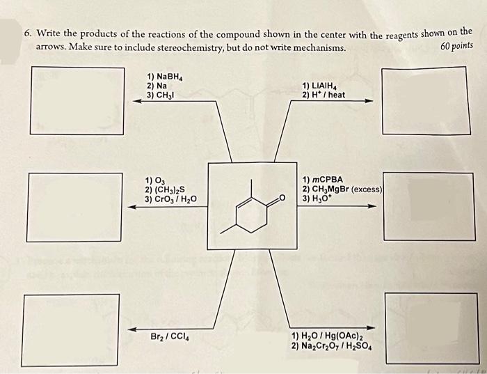 [Solved]: 6. Write the products of the reactions of the com