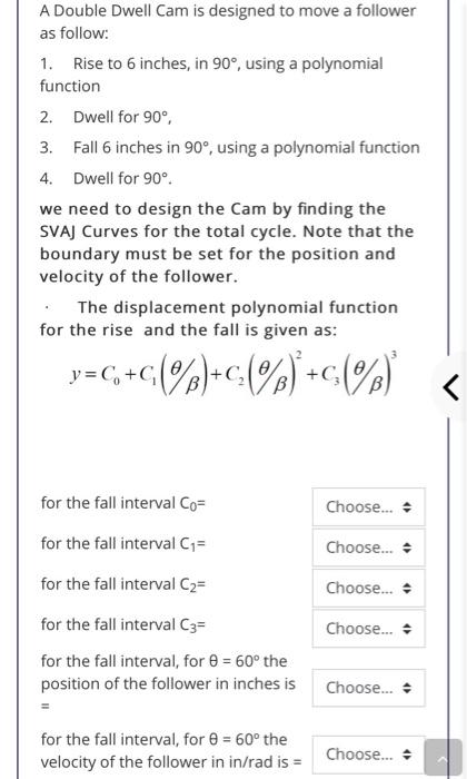 Solved A Double Dwell Cam is designed to move a follower as | Chegg.com
