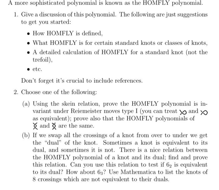 A more sophisticated polynomial is known as the | Chegg.com
