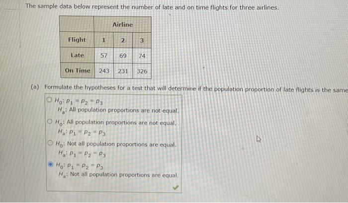 Solved The sample data below represent the number of late | Chegg.com