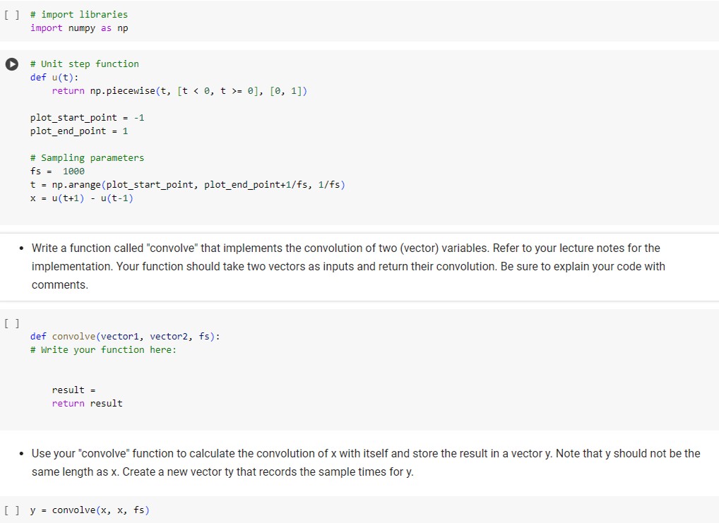 Solved Can someone please help me with the "convolve" | Chegg.com