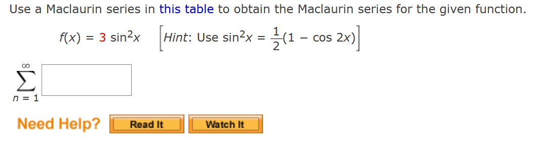 Solved Use a Maclaurin series in this table to obtain the | Chegg.com